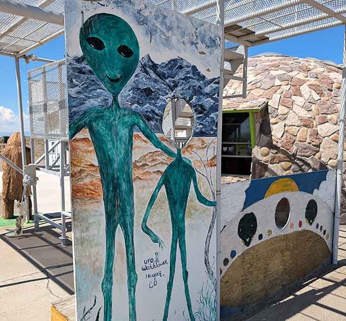 This cheerful alien cutout invites you to become an honorary extraterrestrial, at least for Instagram purposes.