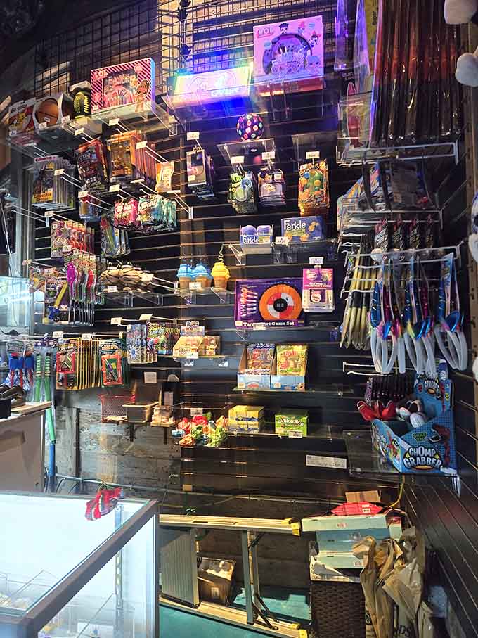 The prize display tempts kids and adults alike, turning tickets into currency more valuable than actual money.