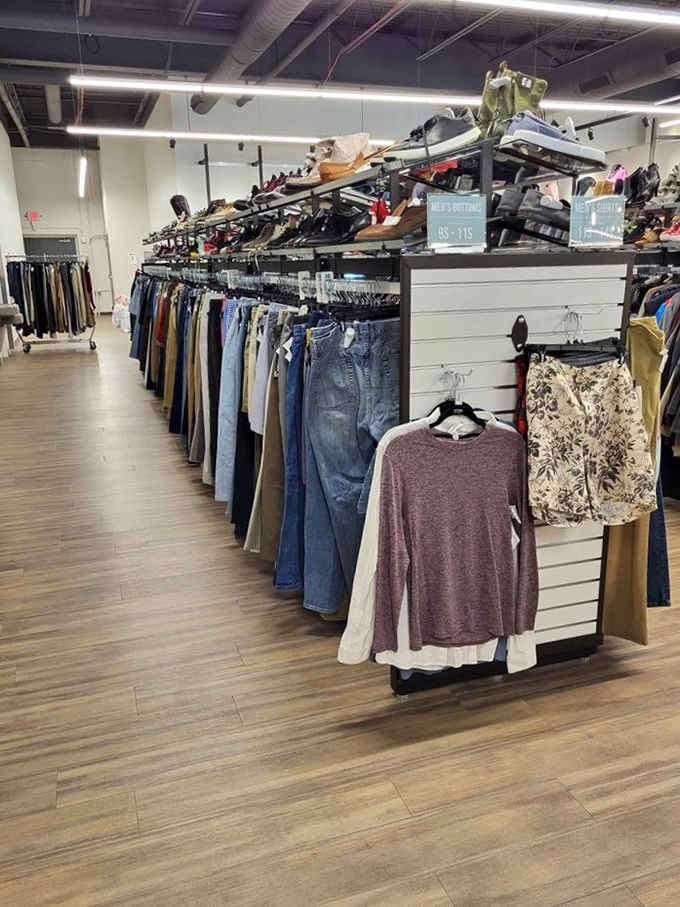 The men's section proves guys can score amazing finds too, despite what they claim about hating shopping.