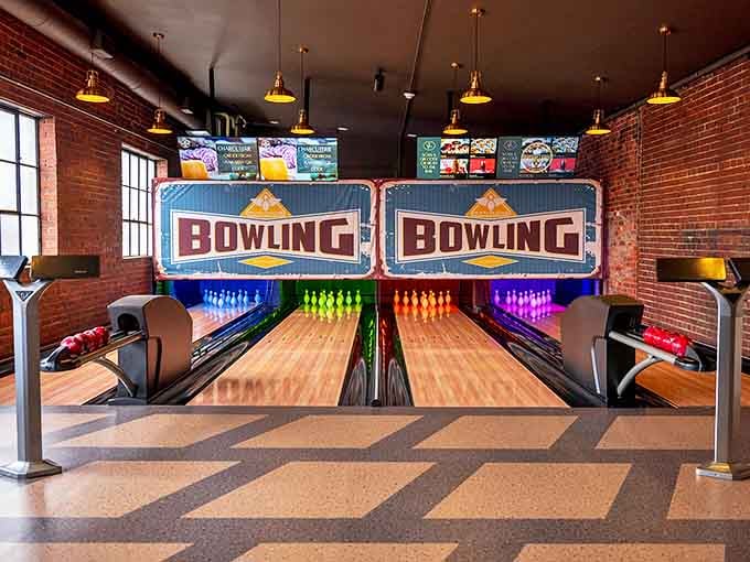 Vintage Lanes offers retro bowling fun in a brick-walled setting that's part time capsule, part Friday night entertainment headquarters.