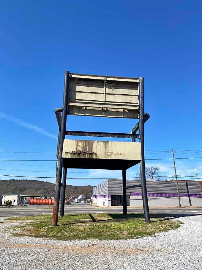 From behind, you can appreciate the engineering feat required to make a chair this magnificently unnecessary.