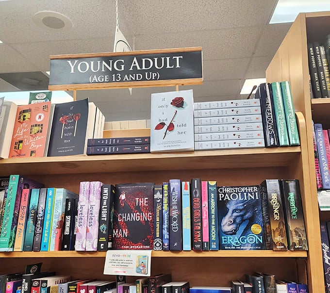 Young Adult shelves: where dragons, dystopias, and first loves await readers brave enough to admit they're still 16 at heart.