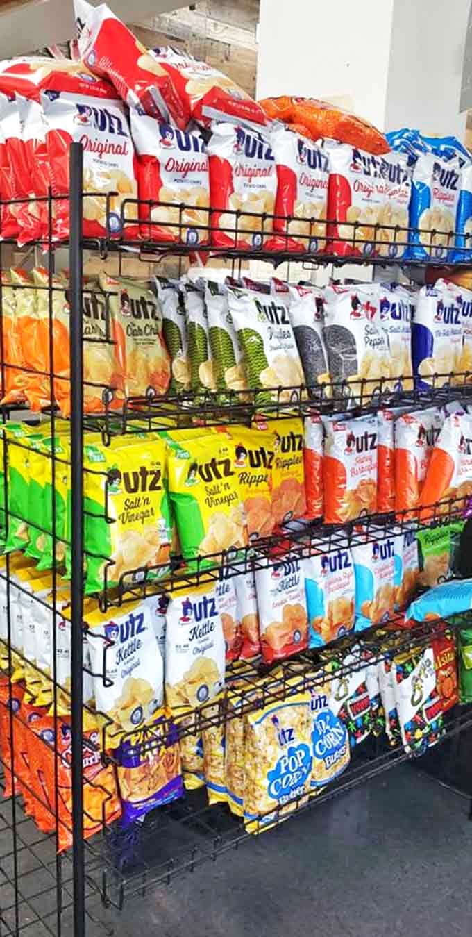 The chip selection rivals the Library of Congress – except these volumes are crunchier and come with flavor dust.