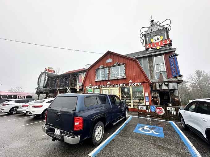 Rain or shine, the exterior collection spills into the parking area, giving shoppers a tantalizing preview of the treasures within.