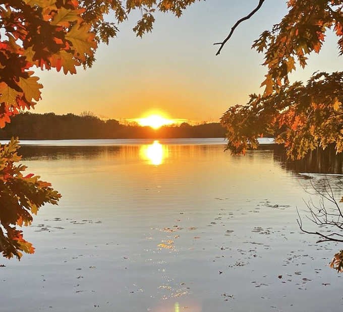 Nature's daily masterpiece &ndash; a sunset that transforms an ordinary Michigan lake into something worthy of a desktop wallpaper.