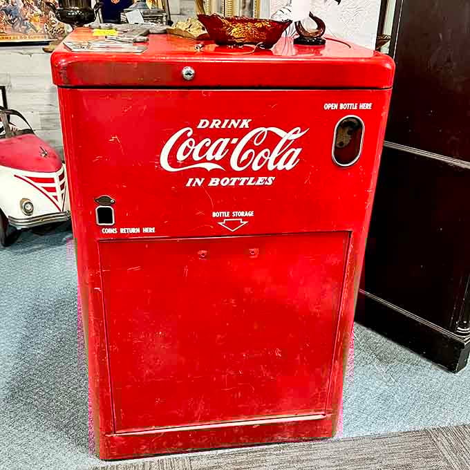 A Coca-Cola machine that remembers when sodas were a nickel and life moved at a slower pace.