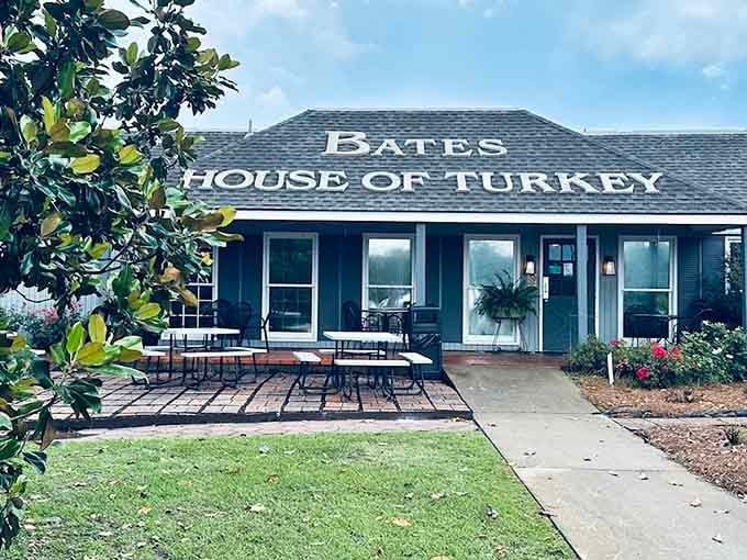 The tidy landscaping and inviting patio suggest Thanksgiving dinner is served here year-round, not just in November.