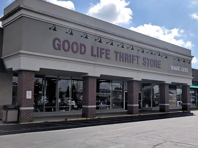 Clean lines and modern design prove that thrift shopping has evolved into a sophisticated treasure-hunting experience for everyone.