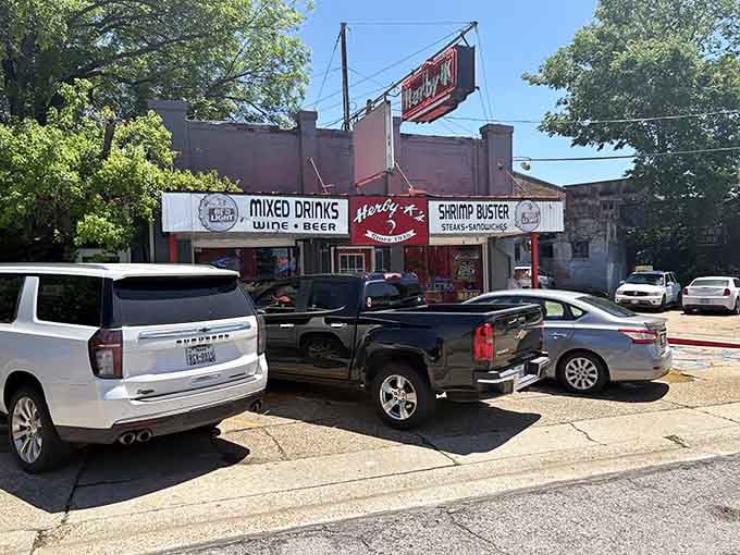 Classic roadside architecture housing a shrimp burger legend that's fed Shreveport for generations.