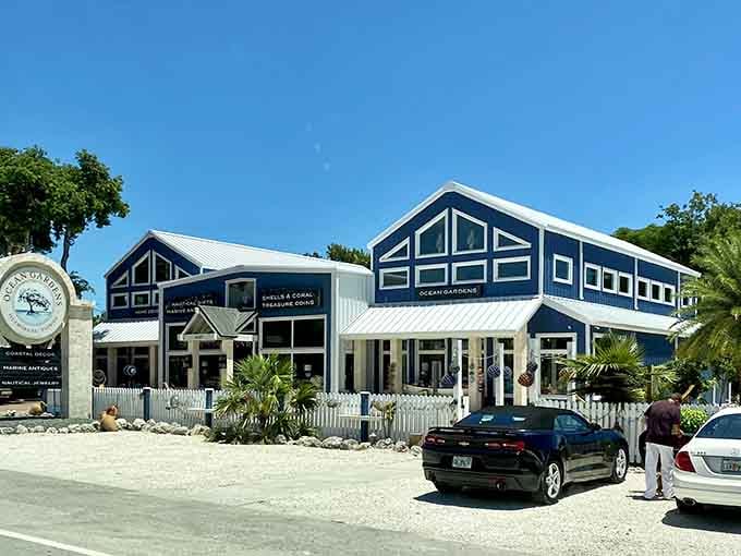 That bright blue building with modern lines sits right on the waterfront, calling to seafood lovers everywhere.