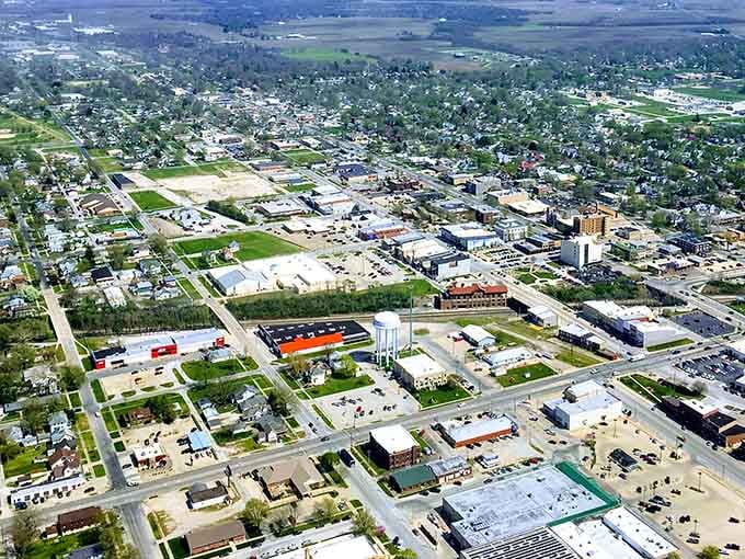 Mattoon's bird's-eye view shows a perfectly sized town where everything you need is just a short walk away.