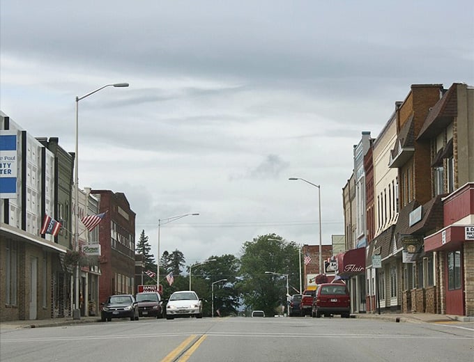 Merrill's quiet main street exemplifies the peaceful, affordable living you can find in these budget-friendly Wisconsin communities.