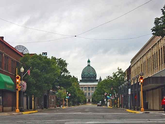 Downtown Rhinelander's historic charm leads straight to the impressive courthouse, where small-town Wisconsin shows off its architectural pride.