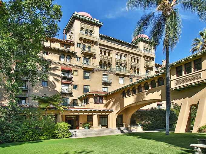 Those Moorish domes catching golden sunlight make Pasadena feel like a secret corner of Granada transplanted to Southern California.