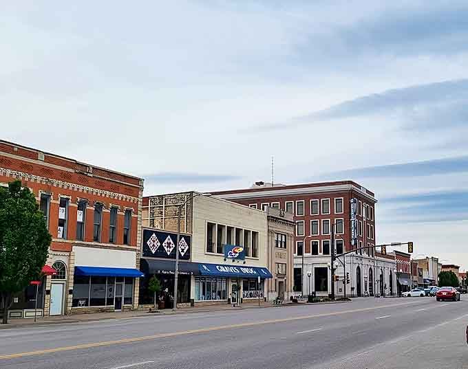Winfield's downtown stretches before you with classic Midwestern charm, where every storefront seems to have a story worth hearing.