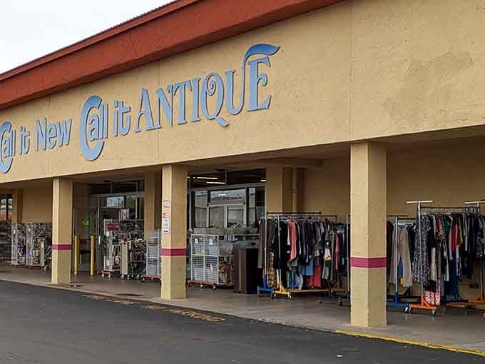 Open doors reveal racks of possibilities spilling onto the sidewalk, inviting browsers to explore without pressure or pretense.
