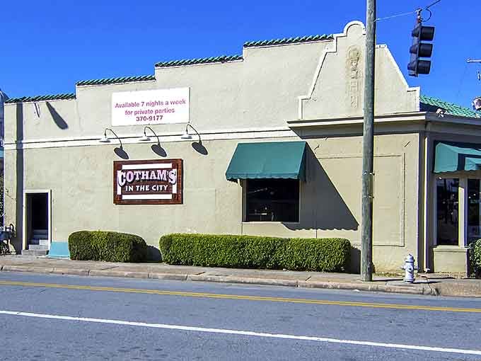 Cotham's In the City maintains its small-town soul in urban surroundings. That simple green awning marks the spot where diet plans go to die.