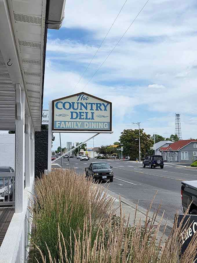 Family dining signs promise hearty meals and friendly service, the kind of place where everyone knows the specials.