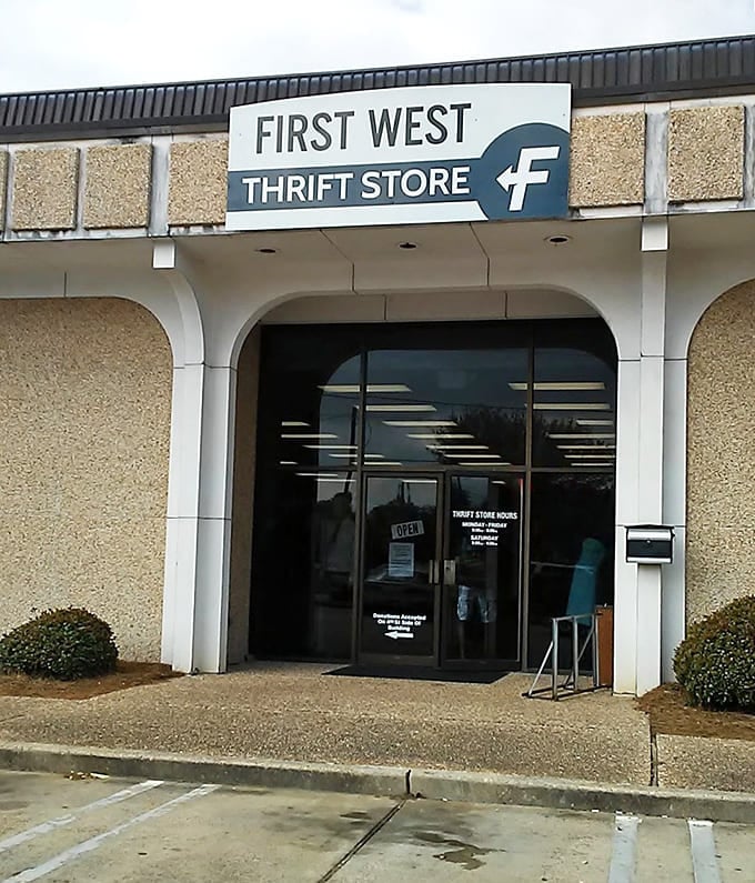 Clean lines and charitable mission! First West Thrift Store proves secondhand shopping can be both stylish and meaningful.