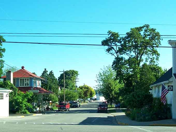 Quiet residential streets stretch toward the horizon, where small-town life unfolds at its own gentle pace.