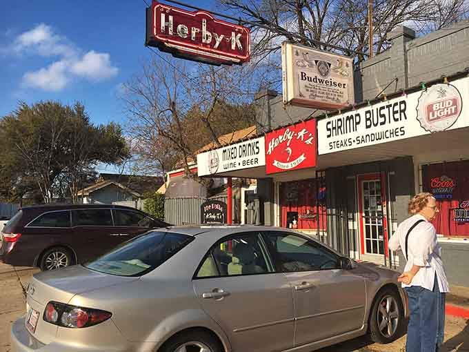When multiple beer signs compete for wall space, you know this joint takes refreshment seriously.