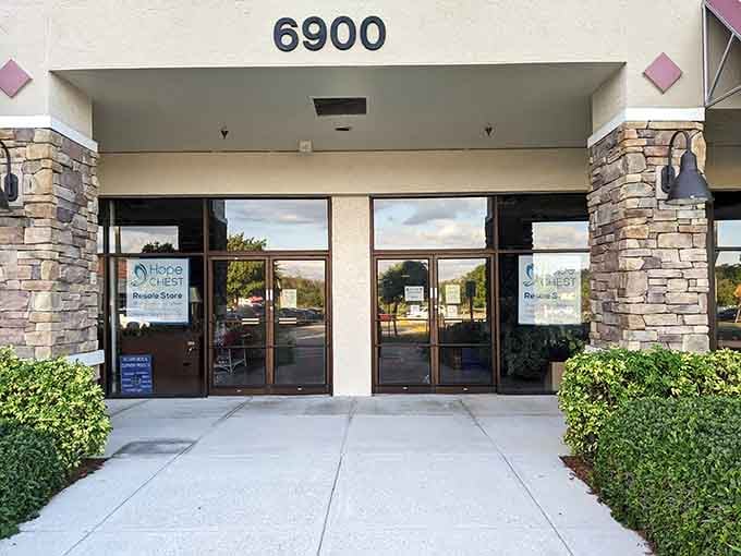 Those double glass doors open into a world where Hope Chest turns donated items into community support.