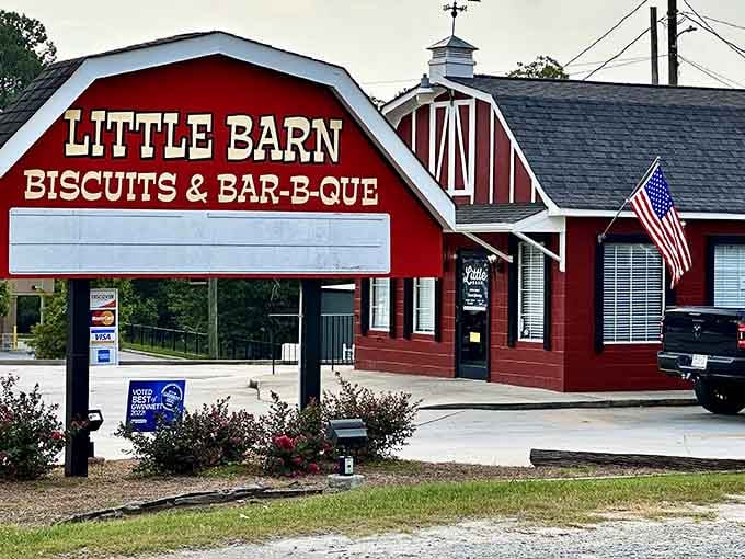 The barn-shaped building isn't just cute – it's a promise that Little Barn takes its country breakfast seriously.