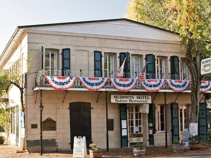 Murphy's Hotel has welcomed guests since the Gold Rush, though today's visitors are more likely searching for Zinfandel than gold nuggets.