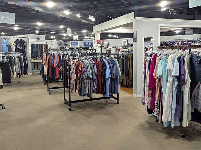 Color-coded sections and sleek displays transform thrift shopping into an experience worthy of any high-end retail destination.