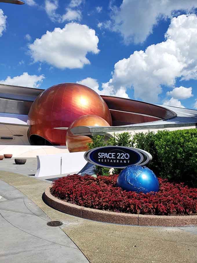 Those gleaming planets catch the sunlight like cosmic ornaments, making every meal feel like an interstellar celebration.