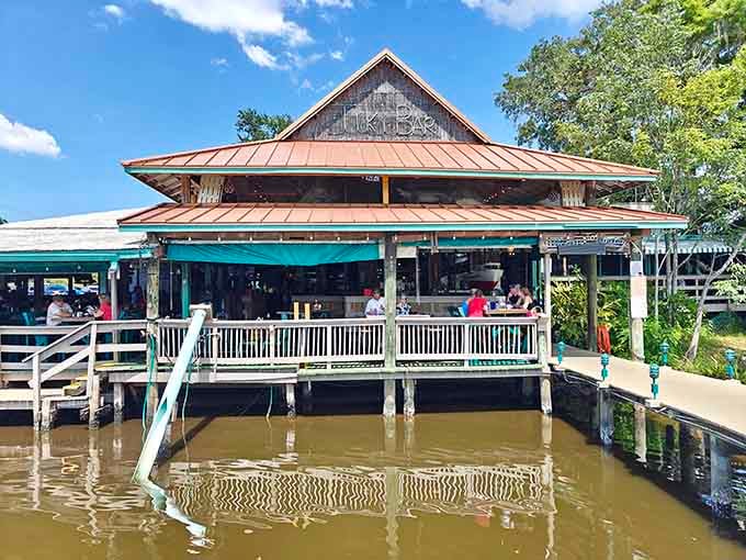 This waterfront view at Whitey's Fish Camp comes complimentary with every order of perfectly fried catfish.
