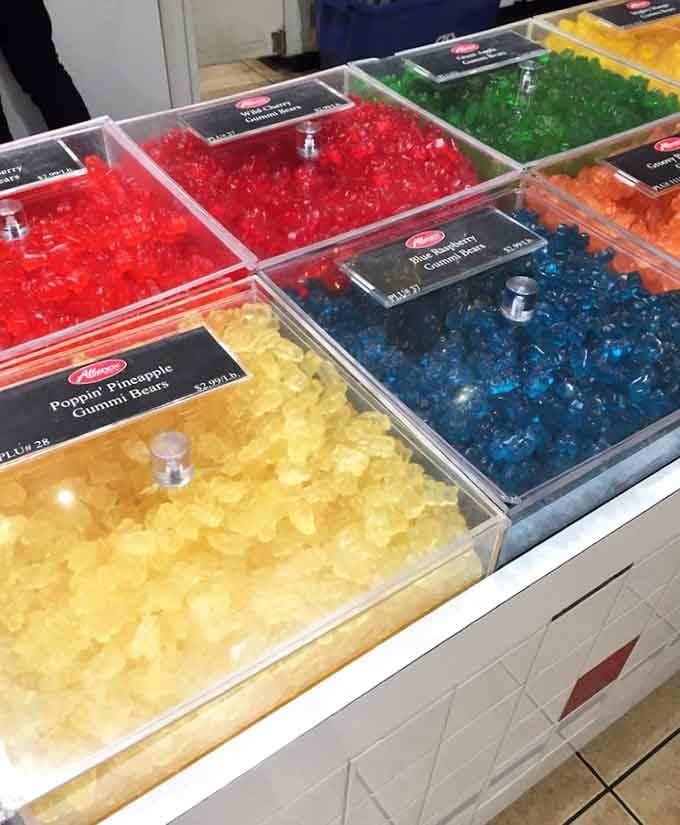 These bulk bins are where good intentions about portion control go to die a happy death.