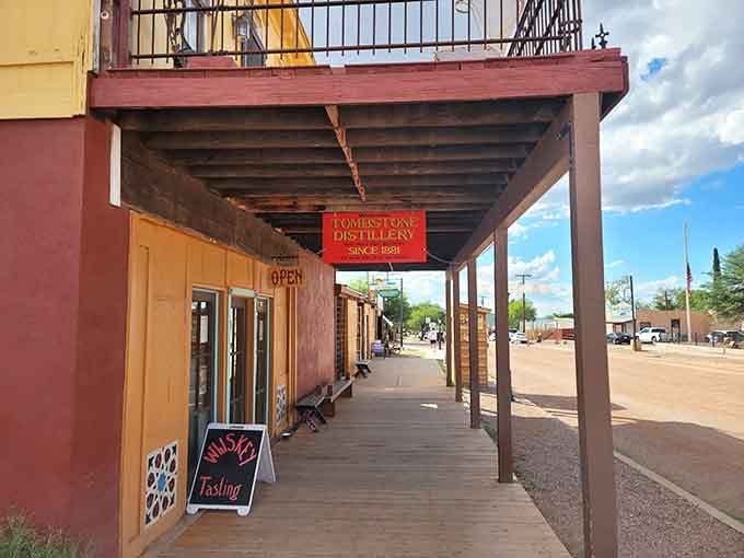 The wooden boardwalk outside sets the stage perfectly, making you half expect a tumbleweed to roll past any second.