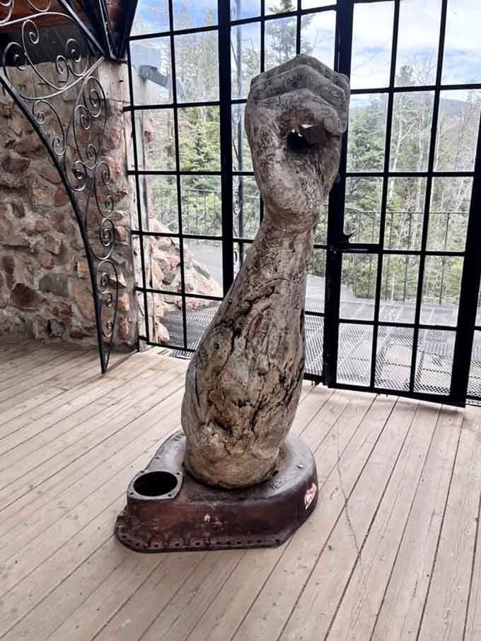 This giant hand sculpture inside proves that sometimes art is exactly as weird and wonderful as it should be.