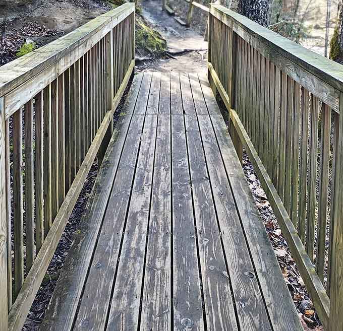 This wooden boardwalk isn't just functional; it's the red carpet to nature's greatest show, guiding you safely while the anticipation of roaring falls builds with each step.