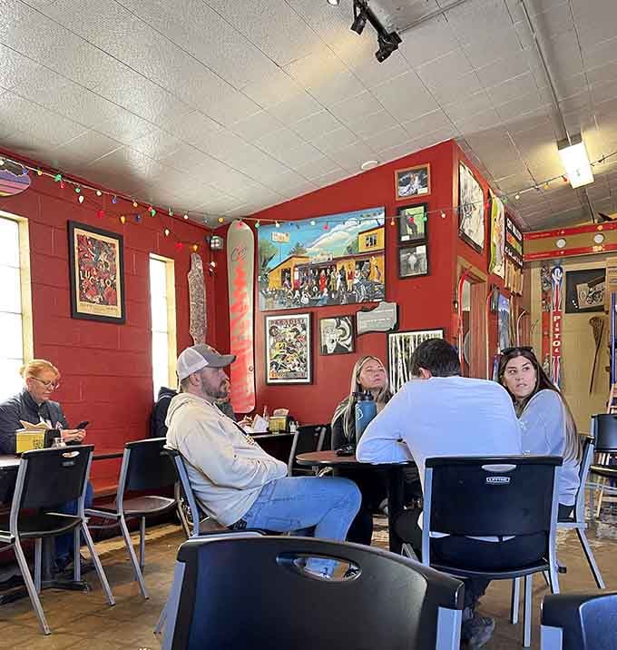 Real people enjoying real food in a real retro setting, because some experiences can't be faked or franchised.
