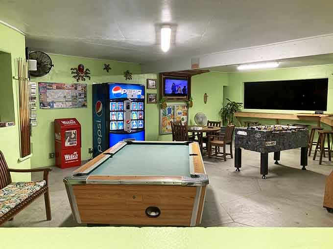 Game room amenities prove you can escape civilization without actually giving up all the fun stuff entirely.