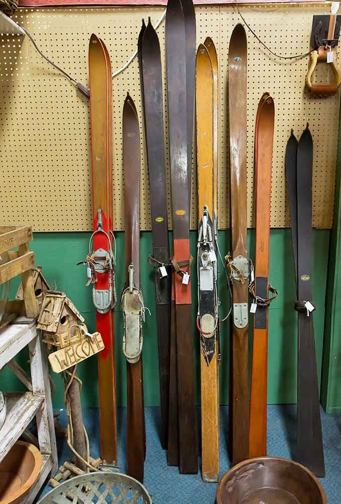 These wooden skis predate fancy resorts and heated chairlifts, when Colorado skiing meant serious business and serious leg muscles.