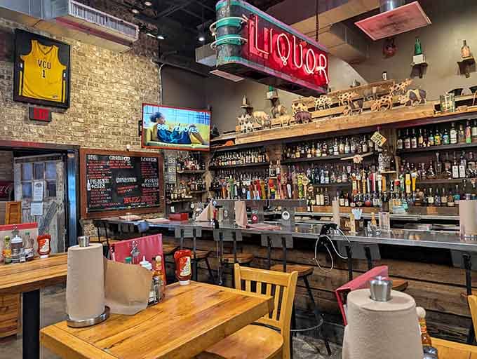 A full bar stocked like they're expecting the entire neighborhood. Spoiler alert: they probably are, and for good reason.