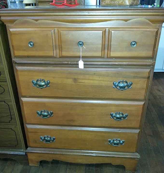 This dresser has stories to tell! With a little love and elbow grease, it'll hold someone's sweaters for another half-century.