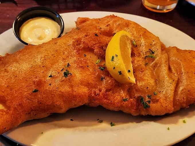 Golden-fried cod that's crispy on the outside, tender inside, proving that Italian restaurants know their way around seafood.