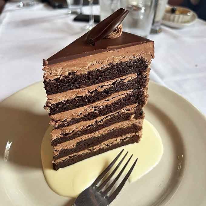 This chocolate cake has more layers than your favorite drama series, each one a plot development more delicious than the last.