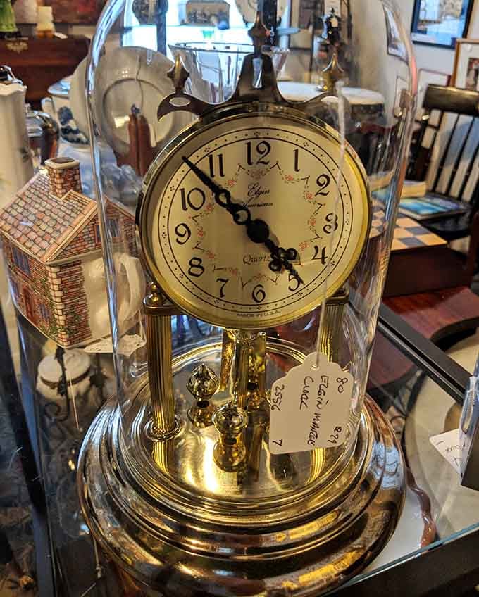 This elegant anniversary clock under glass proves that telling time used to be an art form, not just a phone feature.