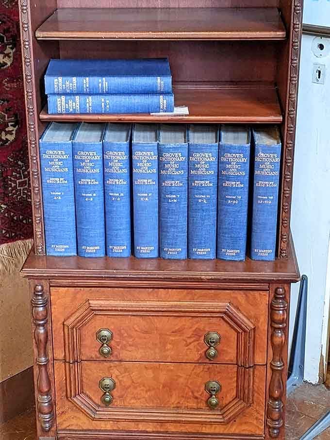 Grove's Dictionary set looking scholarly and distinguished, perfect for people who still appreciate actual bound reference books.