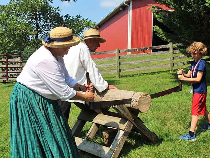 Learning to use a two-person saw proves that teamwork existed long before corporate trust falls and motivational posters.