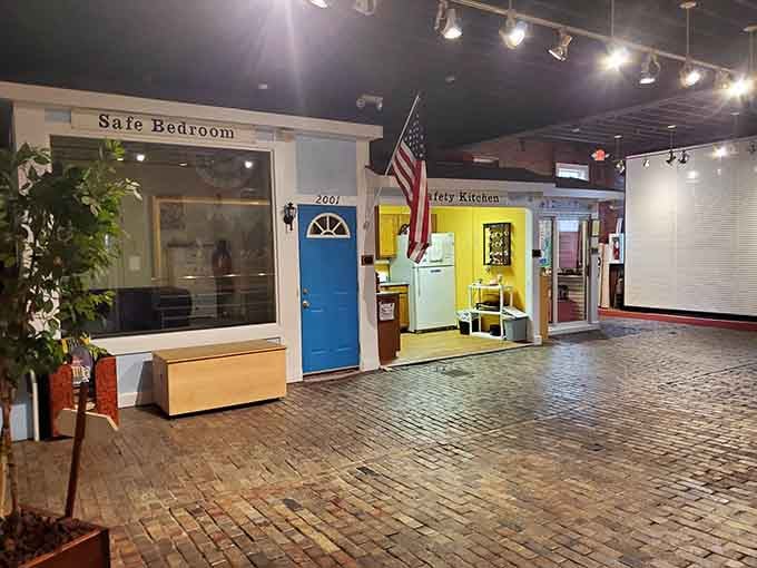 Fire safety gets interactive here, teaching lessons that could save lives in rooms designed like actual home spaces.