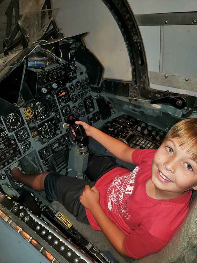 Kids can actually sit in cockpits here, living out fighter pilot dreams without the terrifying G-forces or paperwork.