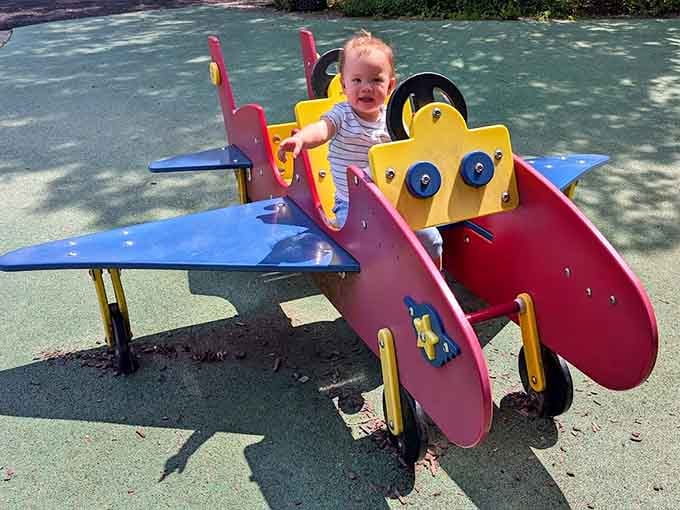This colorful airplane lets imaginations soar without anyone needing to leave the ground or wait their turn anxiously.