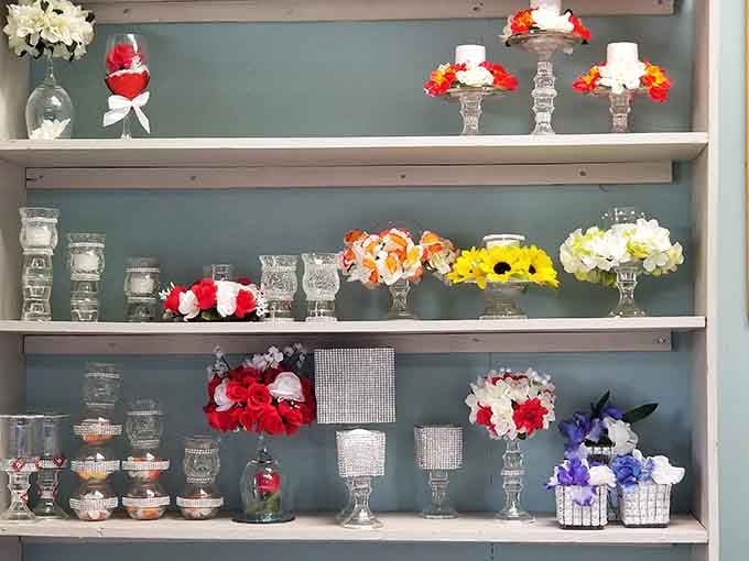 Decorative candle holders and floral arrangements creating ambiance, turning any house into a welcoming home instantly.