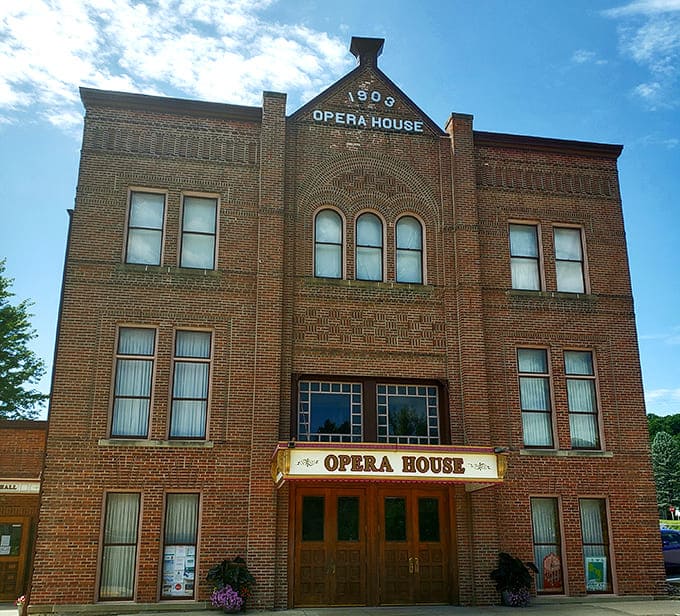 The 1903 Opera House still commands Main Street with brick-and-mortar dignity, a cultural cornerstone where generations of Elkader residents have applauded everything from Shakespeare to school plays.